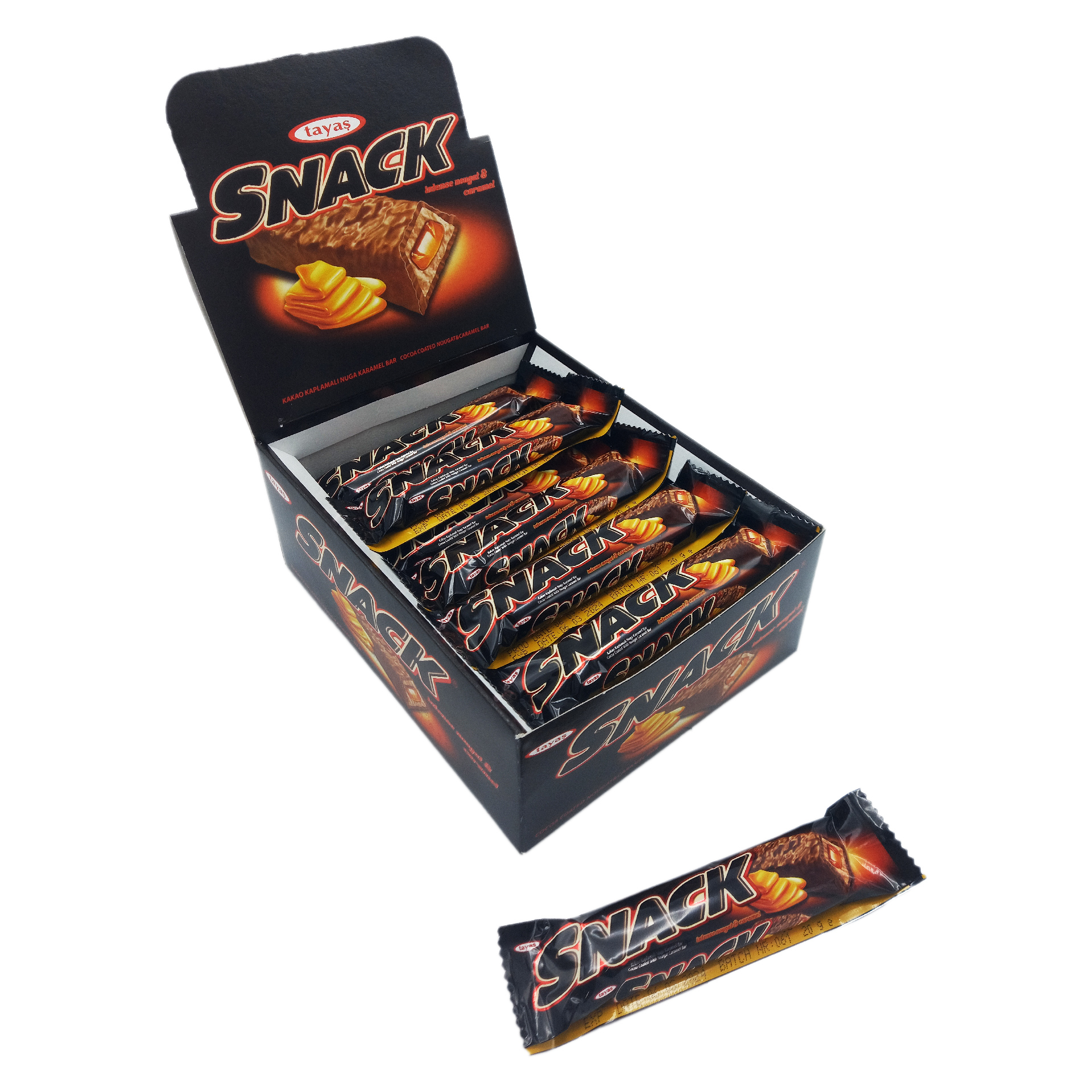 Батончик "Snack" нуга и карамель в мол.-шок. глазури 20гр. 24шт/уп ...